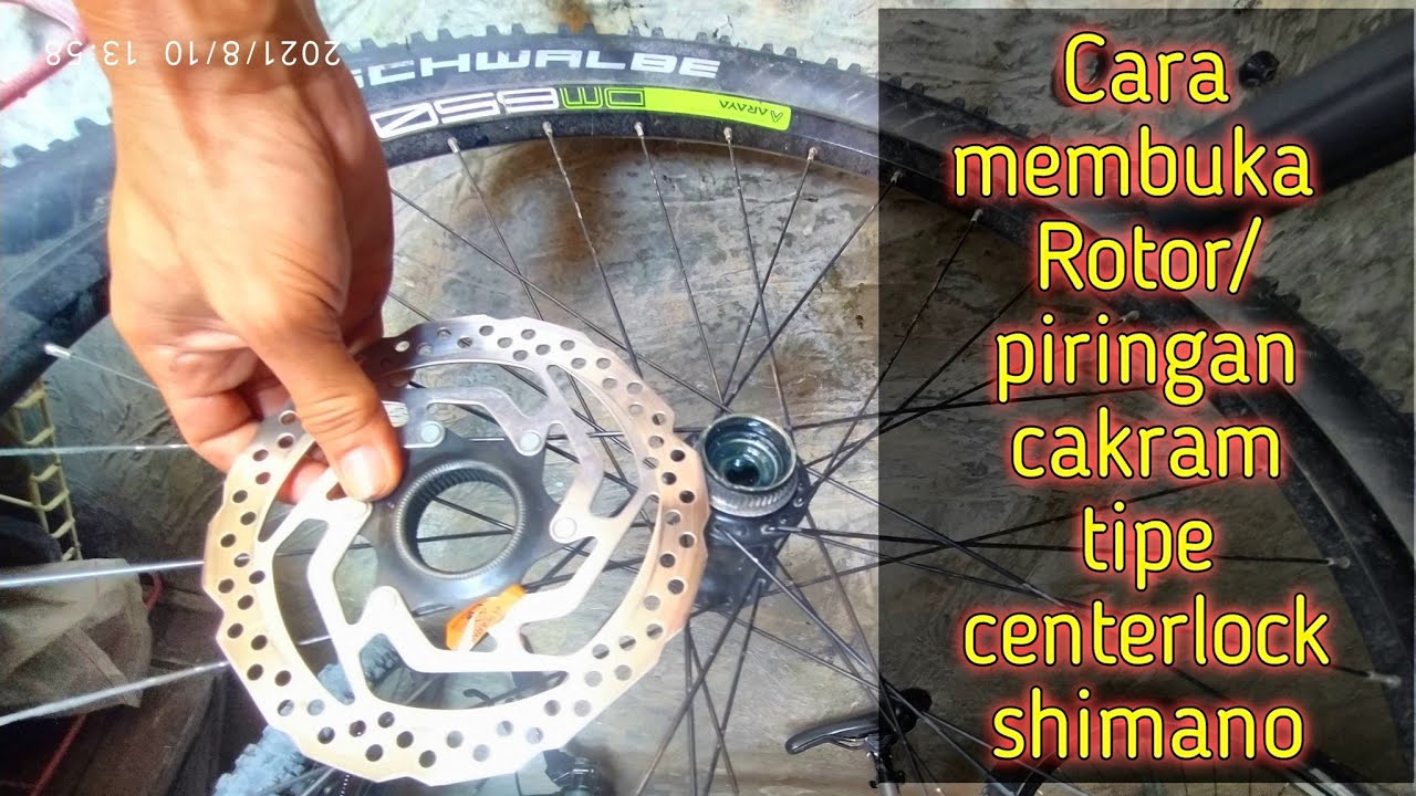 Cara membuka rotor jenis CENTERLOCK Shimano - YouTube