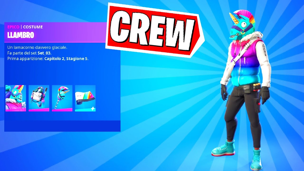 TUTTO IL SET DEL LLAMABRO - LA SKIN FORTNITE CREW DI MARZO - YouTube