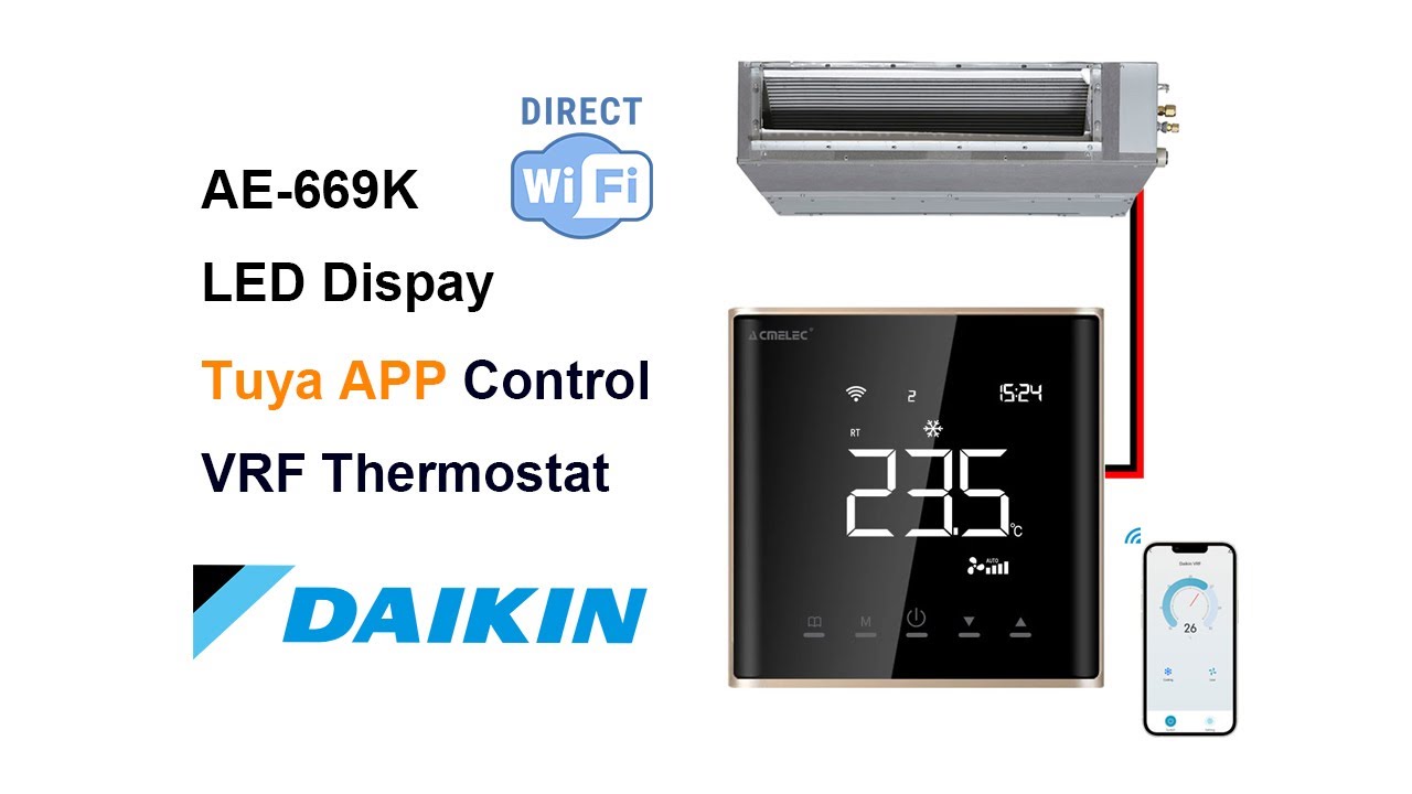 AE-669K LED DaiKin VRV VRF Tuya Wifi Thermostat - YouTube