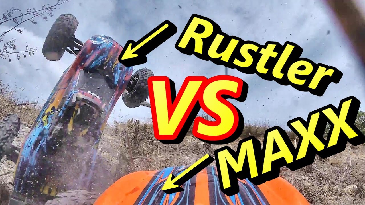 Traxxas Maxx VS Rustler Bush! - YouTube