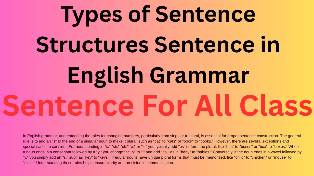 Types of Sentence Structures Sentence in English Grammar - YouTube