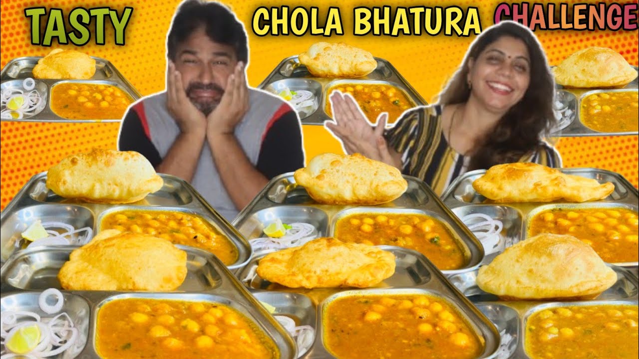 DESI FOOD SERIES EP : 54 | 6 PLATE CHOLA BHATURA EATING CHALLENGE | H&W ...