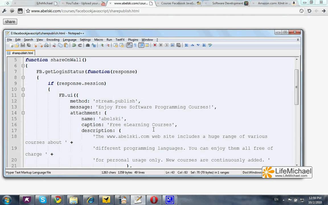 The FB.ui Function - Sophisticated Demo - YouTube