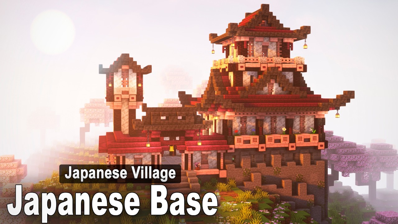 Minecraft: How to build a Japanese Cherry Base | Easy Tutorial - YouTube