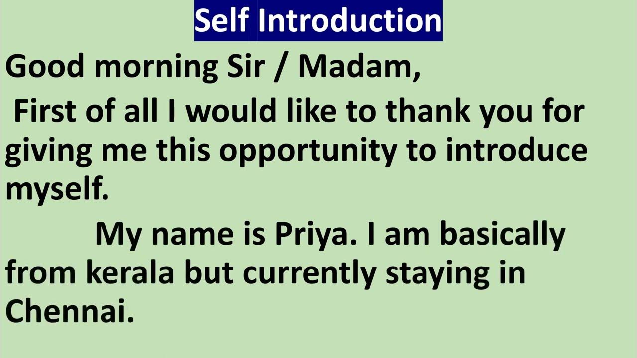 Tell Me About Yourself In English | | Self introduction | How to ...