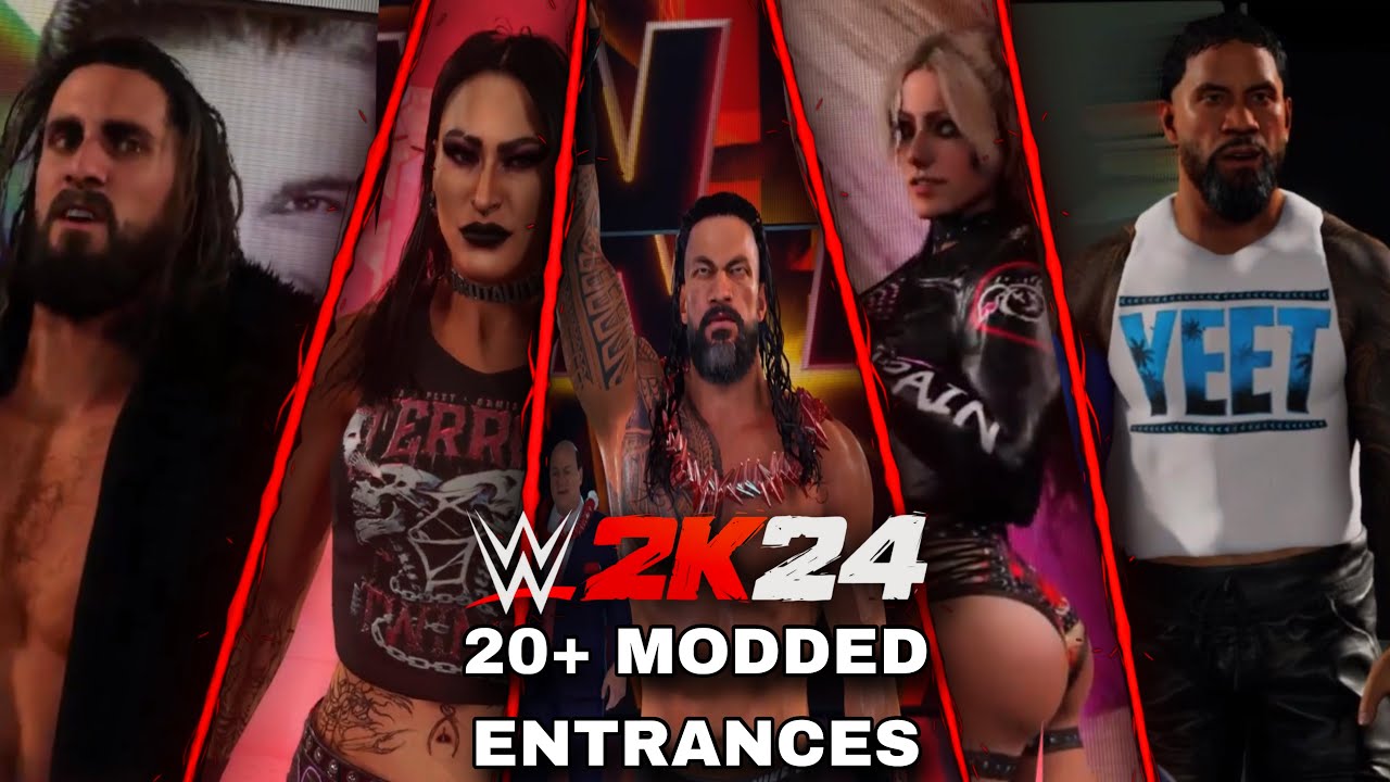 WWE 2K24 20+ Modded Entrances (PC Mods) - YouTube