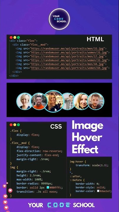 Image Hover effect using HTML & CSS 🤩👨🏼‍💻 | Your Code School #javascript #yourcodeschool - YouTube
