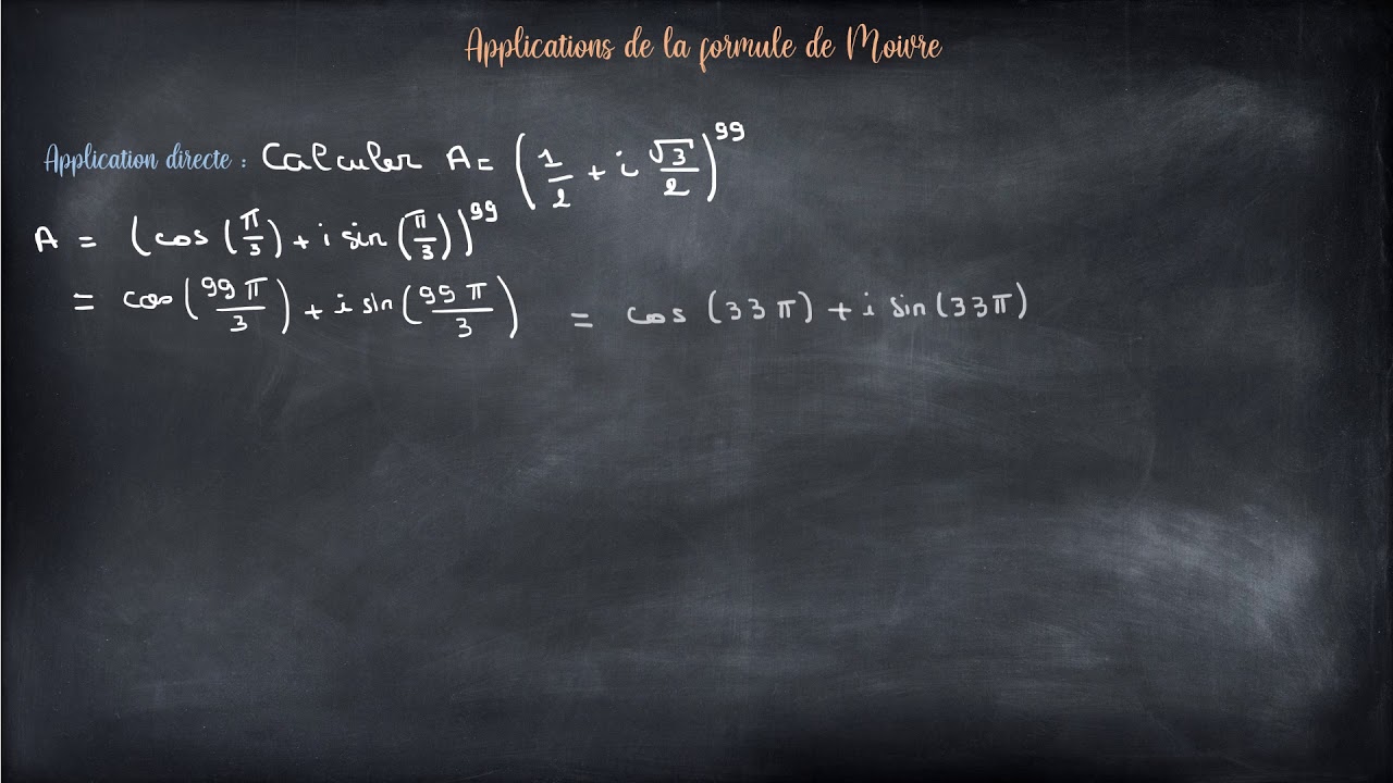 Nombres complexes - Formule de Moivre et applications - YouTube