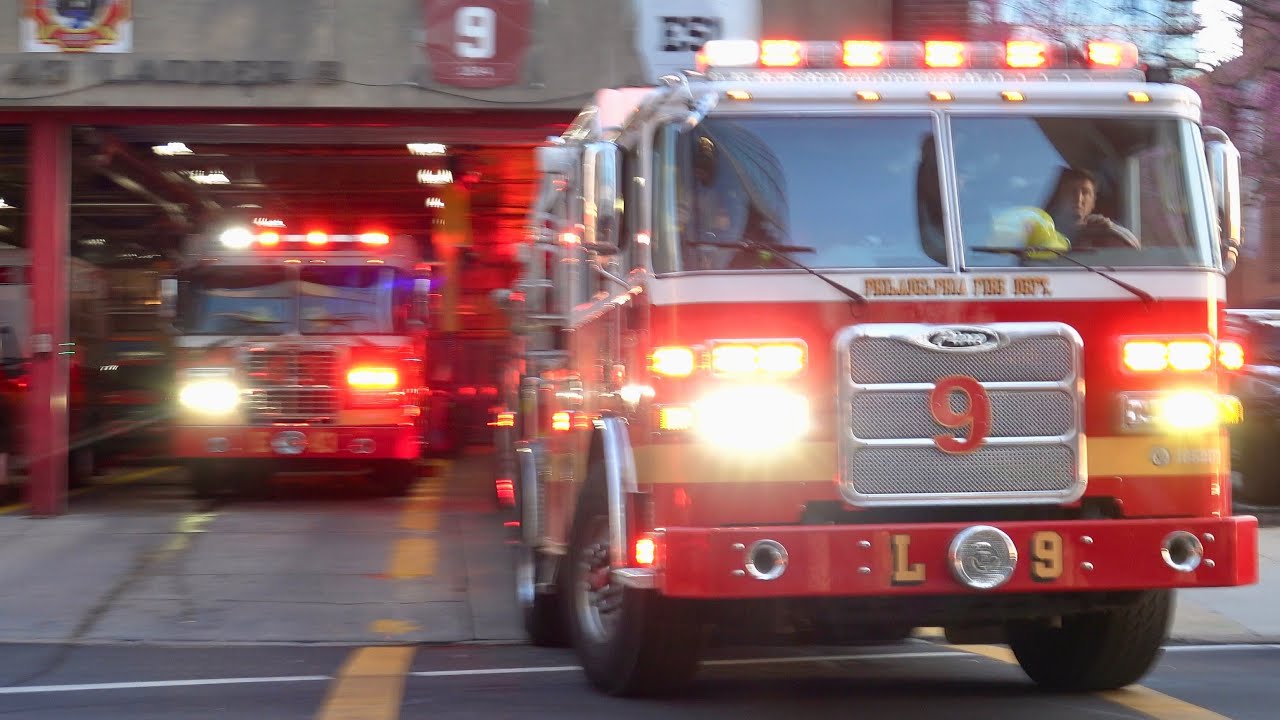 Philadelphia Fire Department Engine 43 & Ladder 9 Responding - YouTube