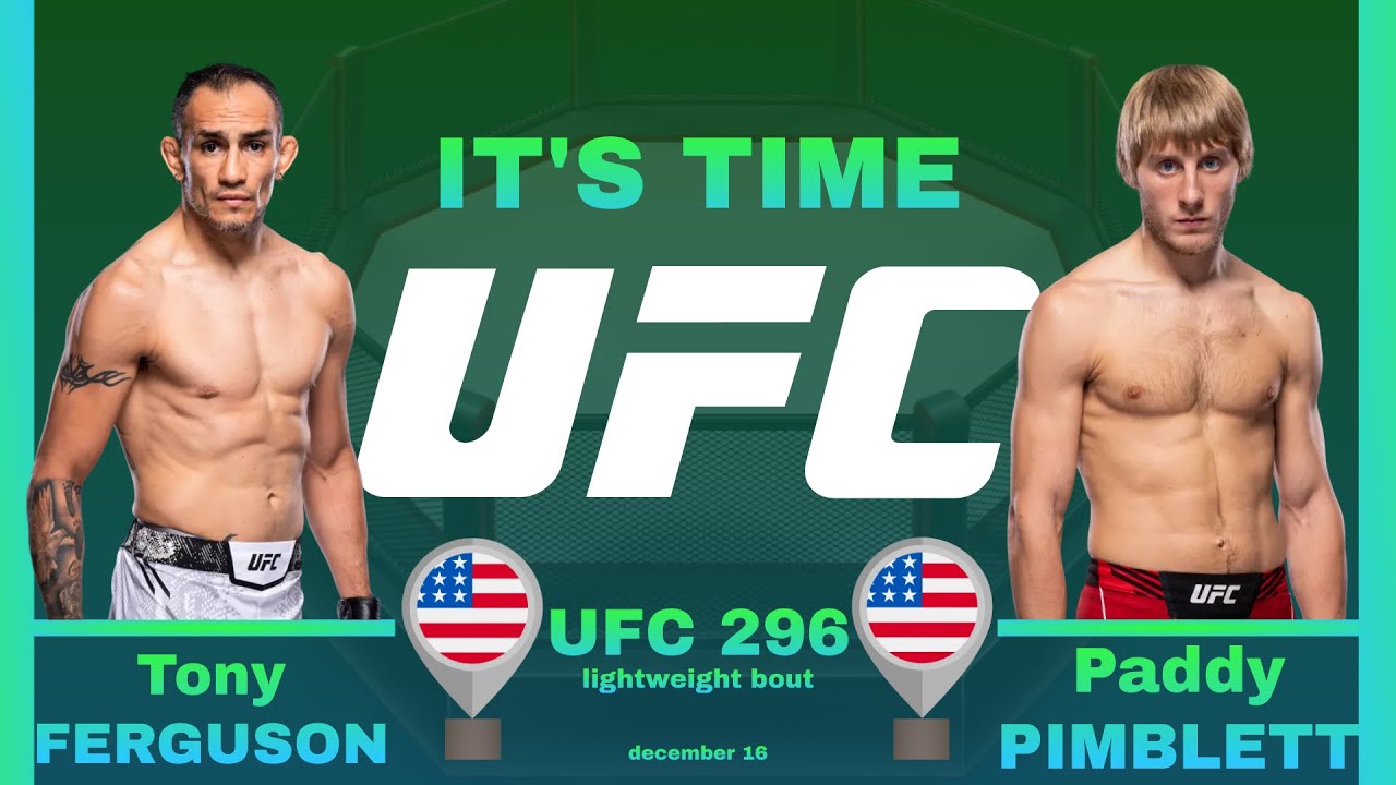 Tony FERGUSON vs Paddy PIMBLETT UFC296 Full FIGHT - YouTube