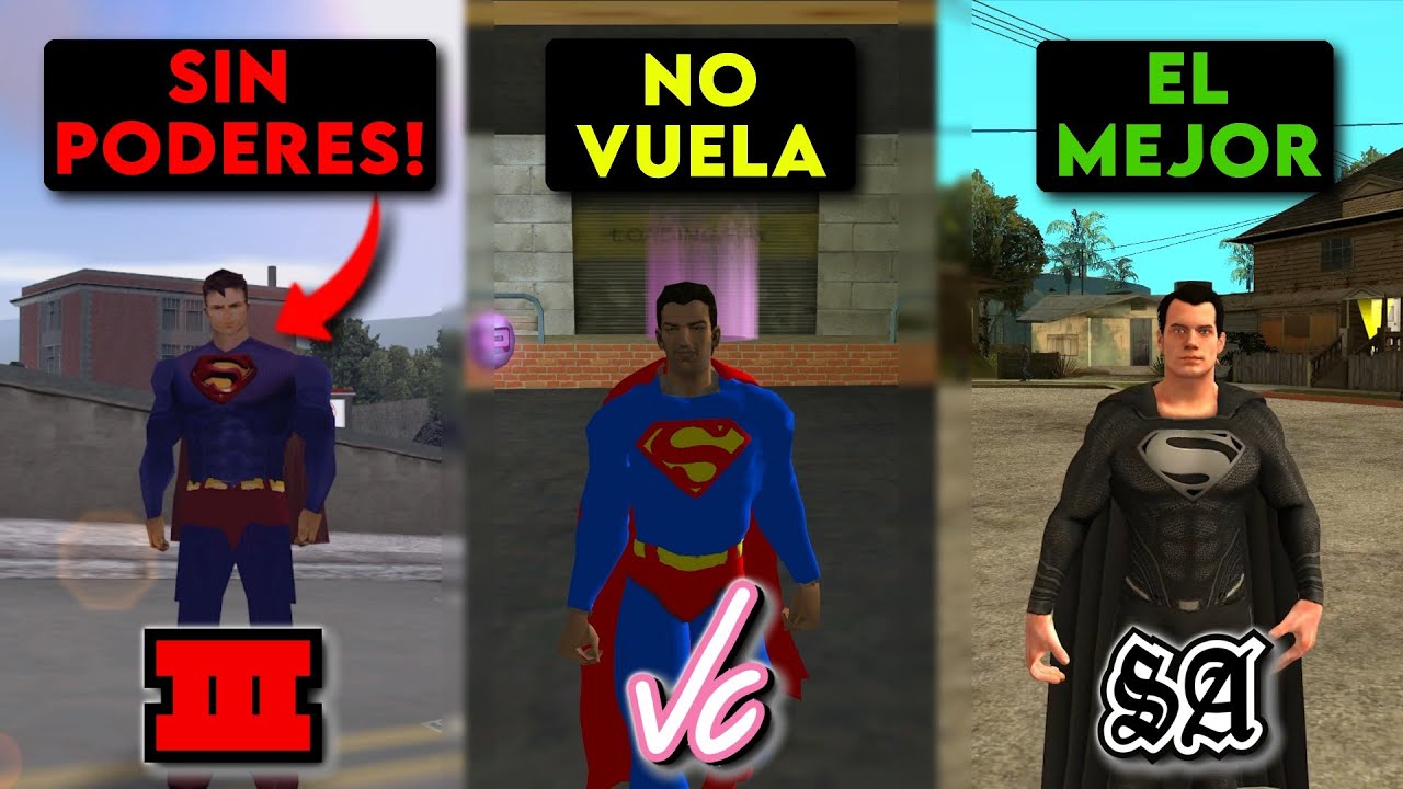 Así han EVOLUCIONADO los MODS de SUPERMAN en la saga GTA - YouTube