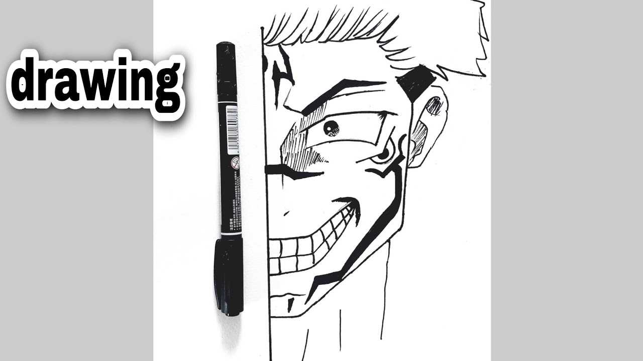 How to draw anime?draw sukyna/step-by-step/for beginners - YouTube