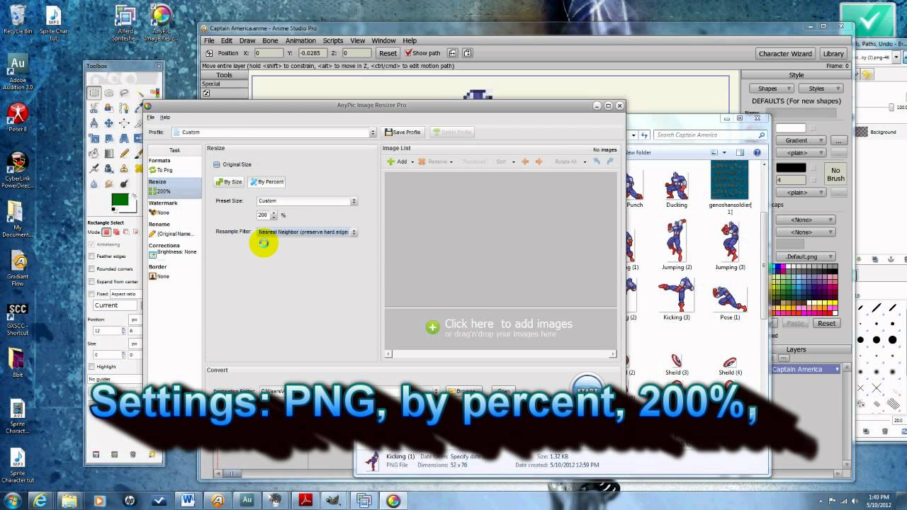 Part 10: How to Create a Sprite Character in Anime Studio 8 (Resizing ...