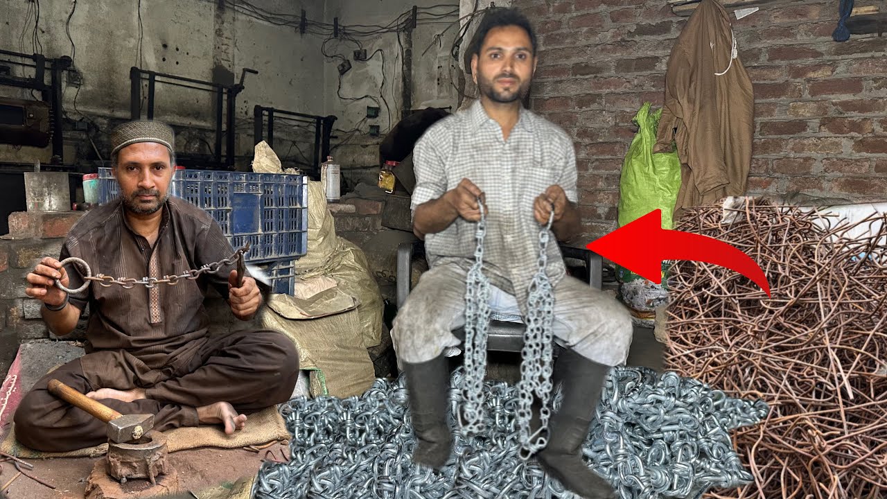 Using old material to make chains with hand skills || Hand made chain ...