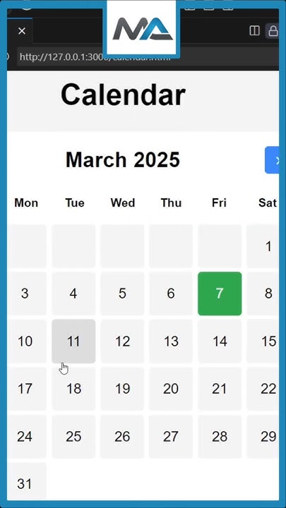 🗓️ Build a Calendar in 60 Seconds! ⏱️ (HTML, CSS, JavaScript) #shorts - YouTube
