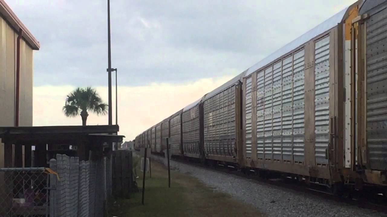 (HD) First Run FEC 101 GE ES44C4 #803 #804 Pulling 1.9m Freigh ...