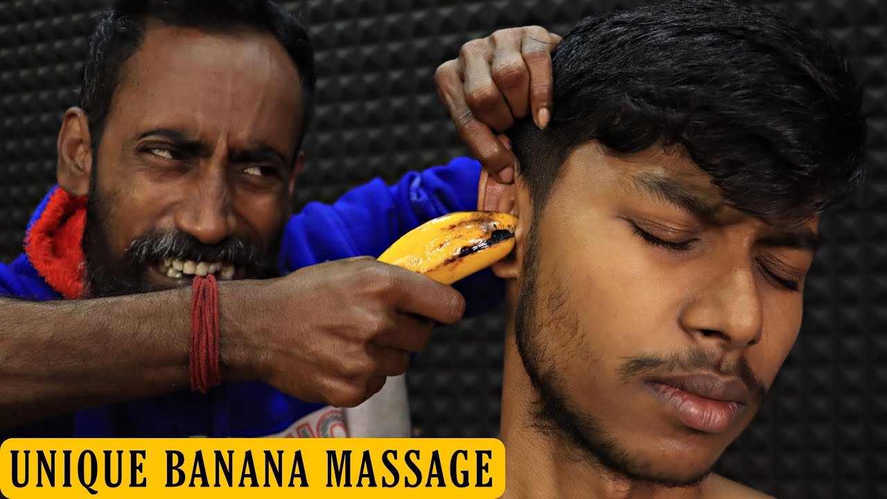 ASMR Neck & Ear Massage with Banana 🍌 | Intense Head Massage & Neck ...