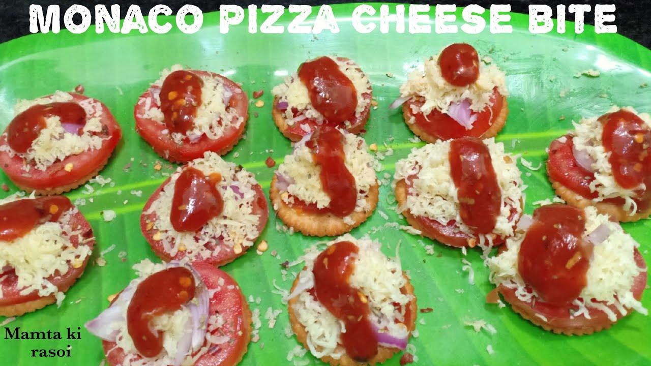 Monaco pizza cheese bite recipe/3 min wala tea time snacks/party ...