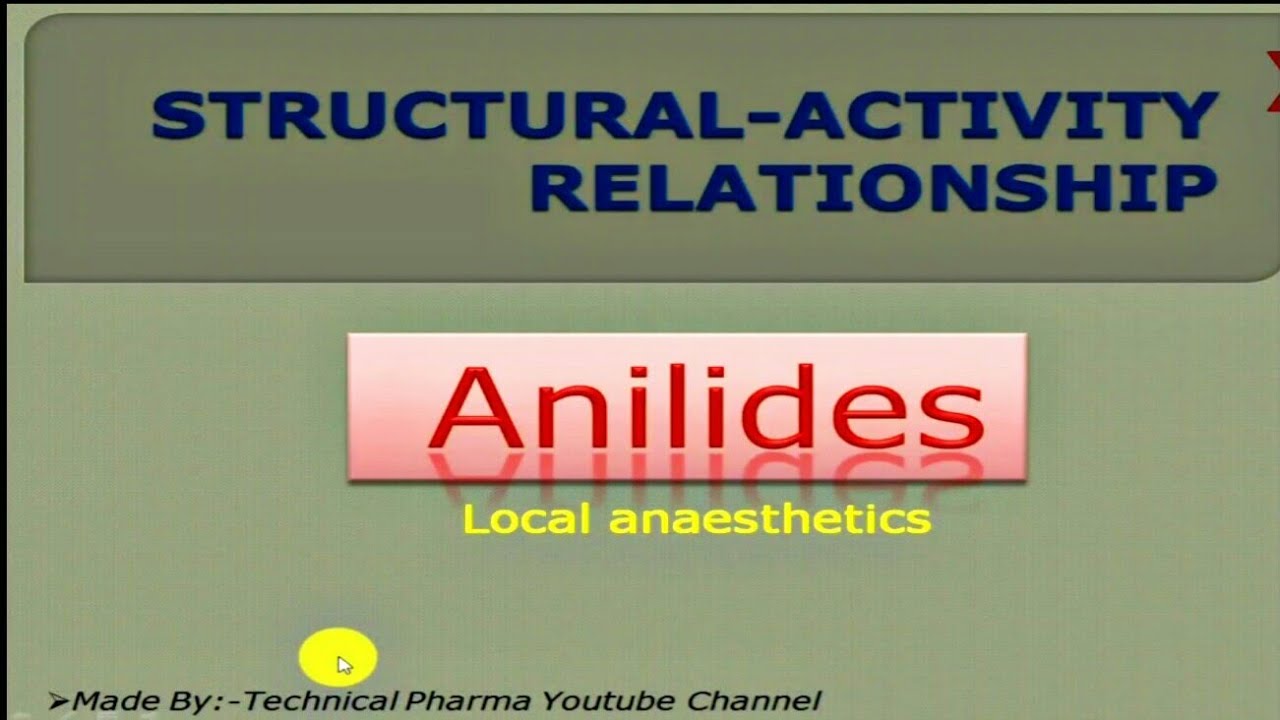 SAR Of Anilide || Structural Activity Relationship of Local Anaesthetic ...