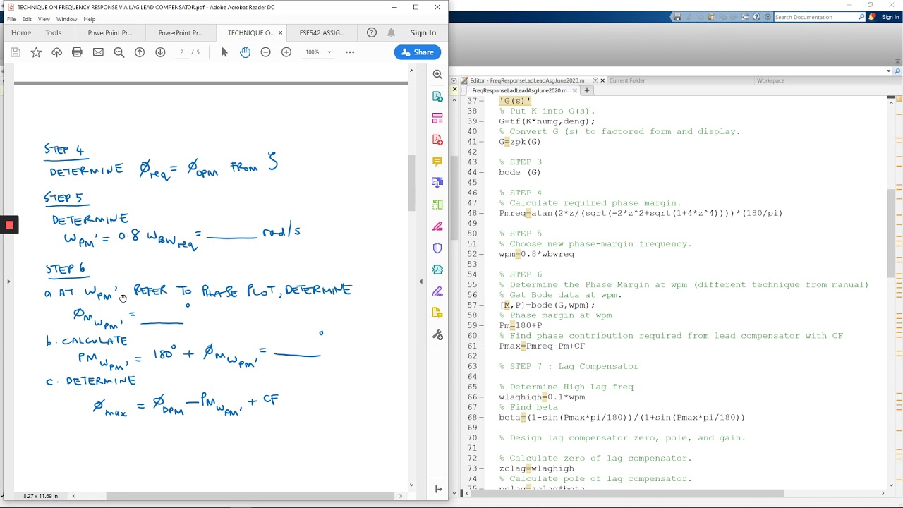 MATLAB FOR FREQUENCY RESPONSE LAG LEAD COMPENSATOR PART 2 - YouTube