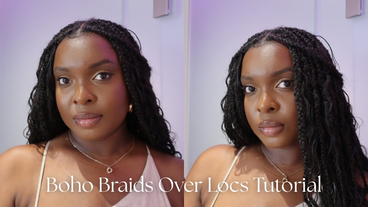 Boho Braids Over Locs Tutorial - YouTube