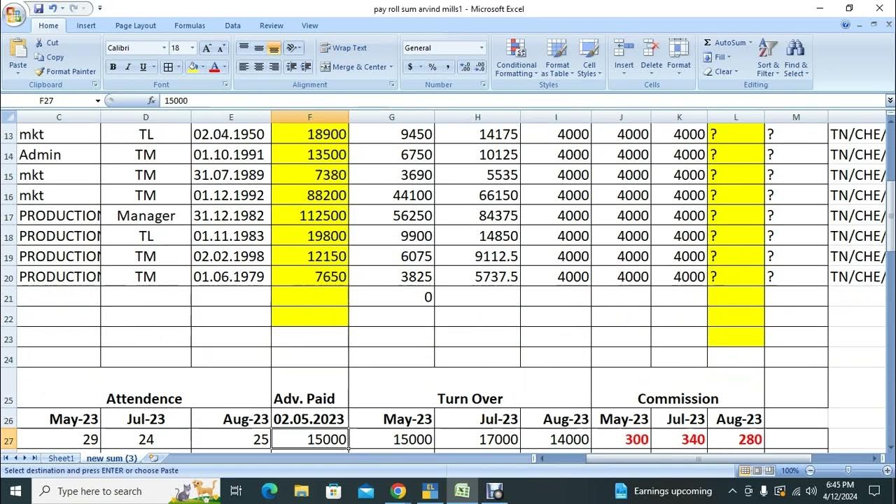 #Payroll full sum part 2 - YouTube