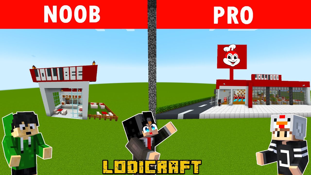 NOOB VS PRO: JOLLIBEE House Build Battle | Minecraft! - YouTube