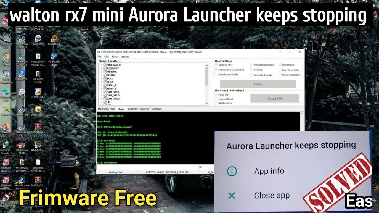 WALTON RX7 MINI Aurora Launcher Keeps Stopping fix frimware free - YouTube