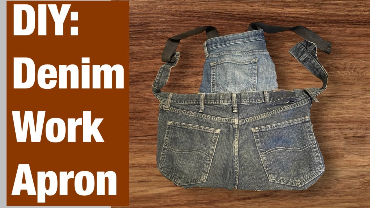 DIY: Easy No sew Denim Work Apron - YouTube