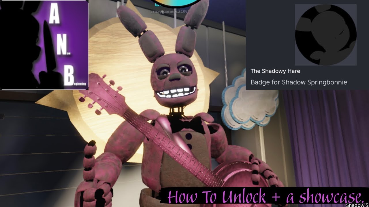 "The Shadowy Hare" Badge Showcase and how to Unlock in Roblox FNAF A ...