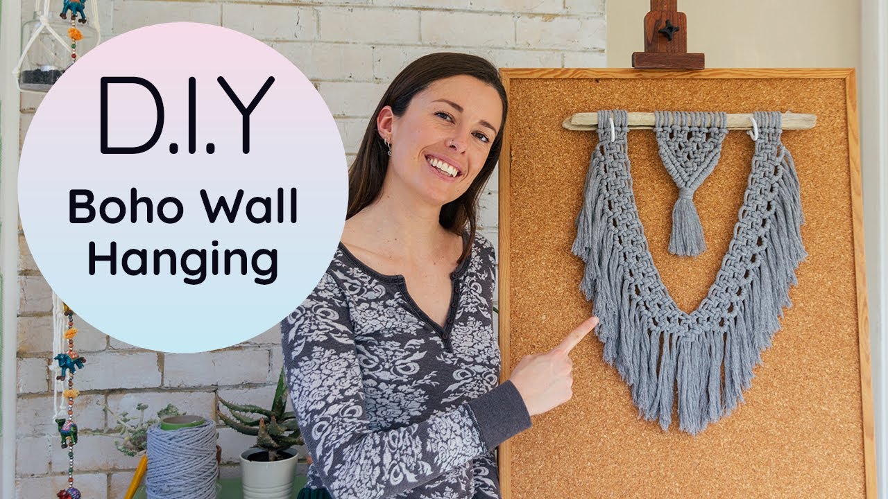 How To: DIY Macrame Boho Wall Hanging Tutorial Easy - YouTube