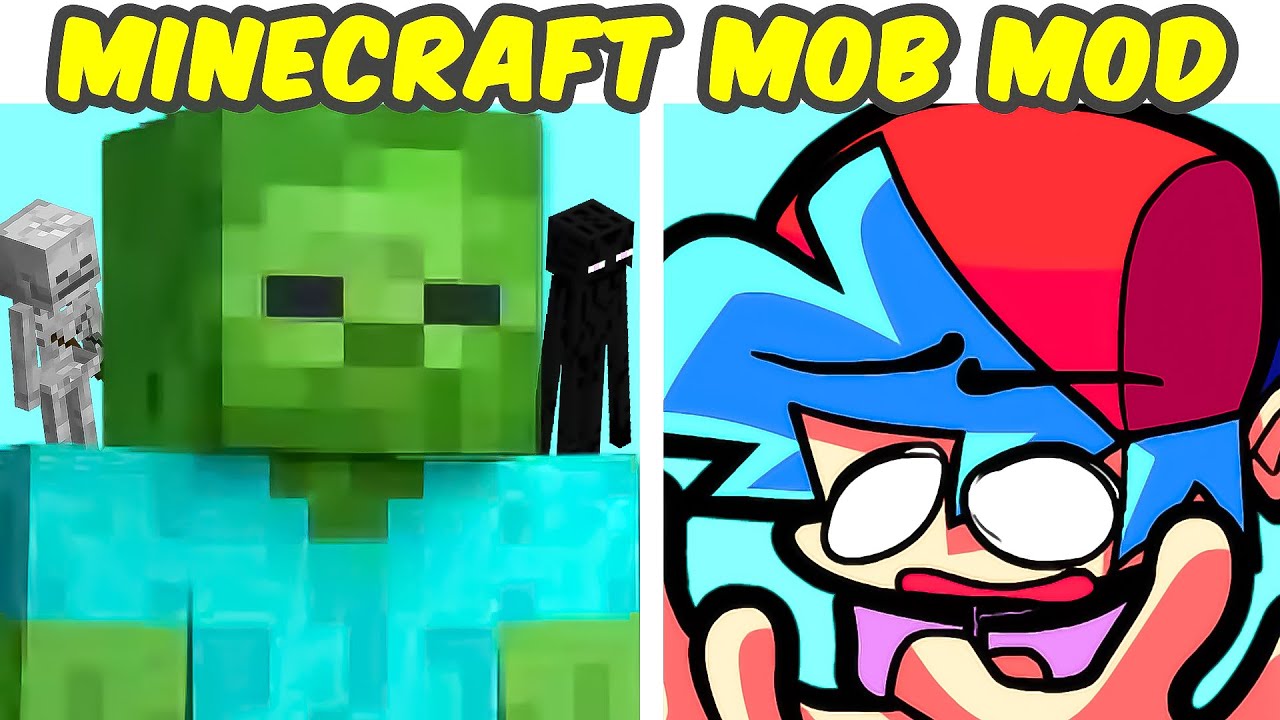 Friday Night Funkin' Boyfriend VS Minecraft Mobs Mod - MOBBING (FNF MOD ...