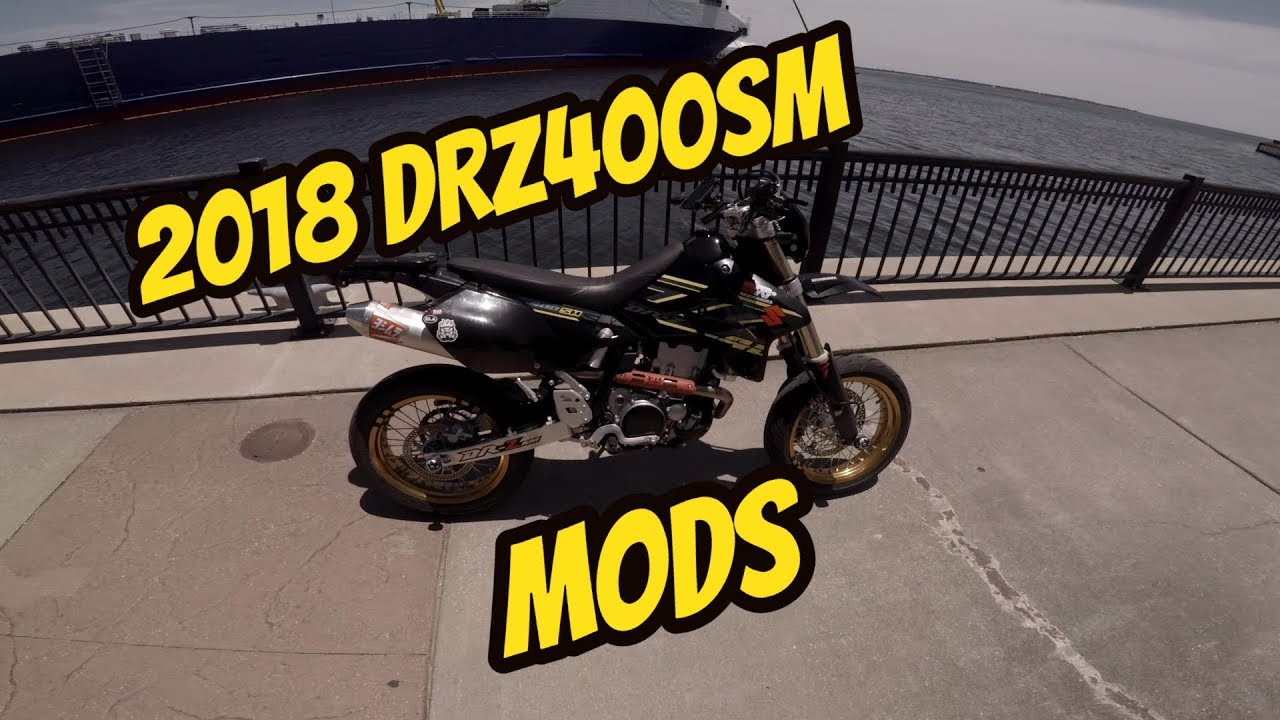Drz400sm mods and walk around - YouTube