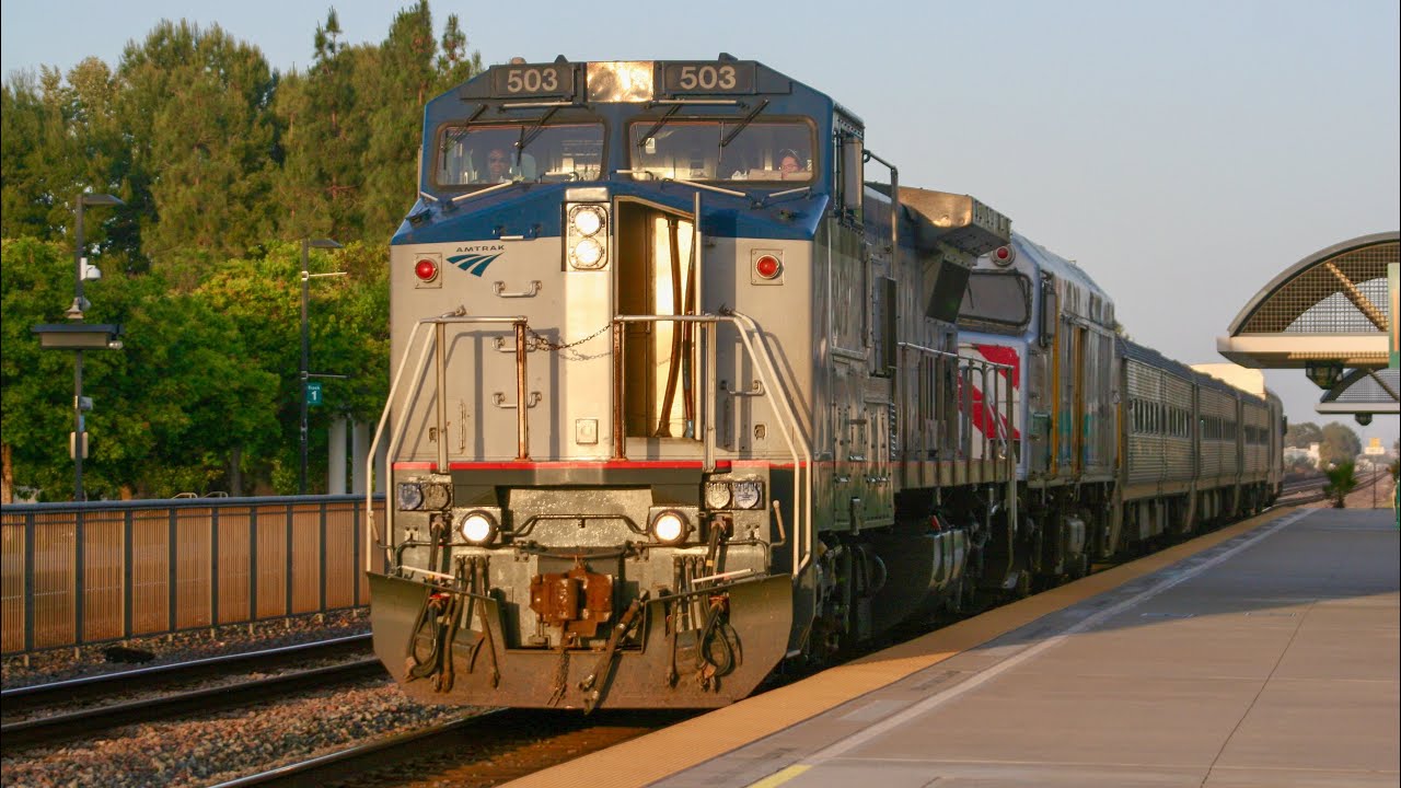 Amtrak Dash 8 #503 leads rare deadhead with NorCal F40 NPCU #90215 and ...