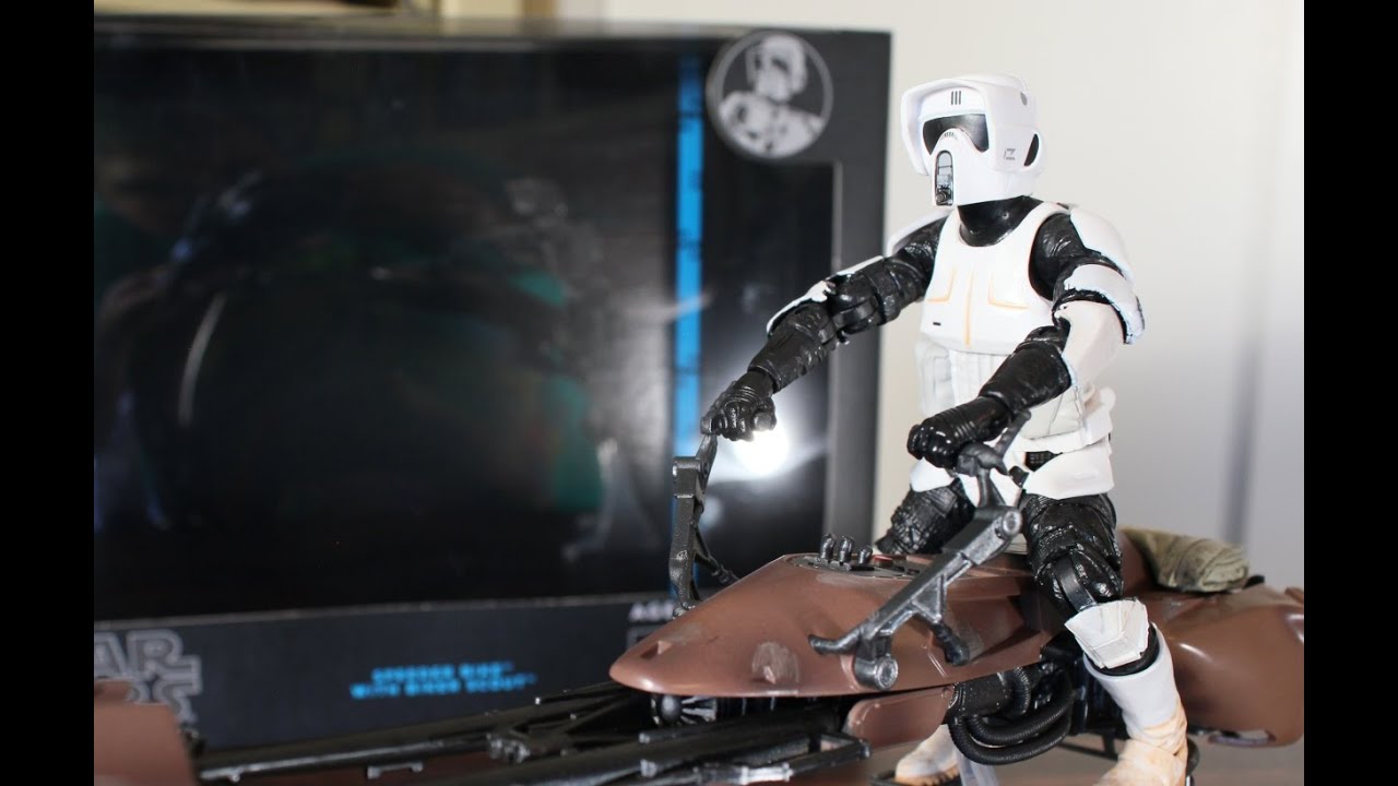 Star Wars Black series Speeder Bike & Biker Scout figure review - YouTube