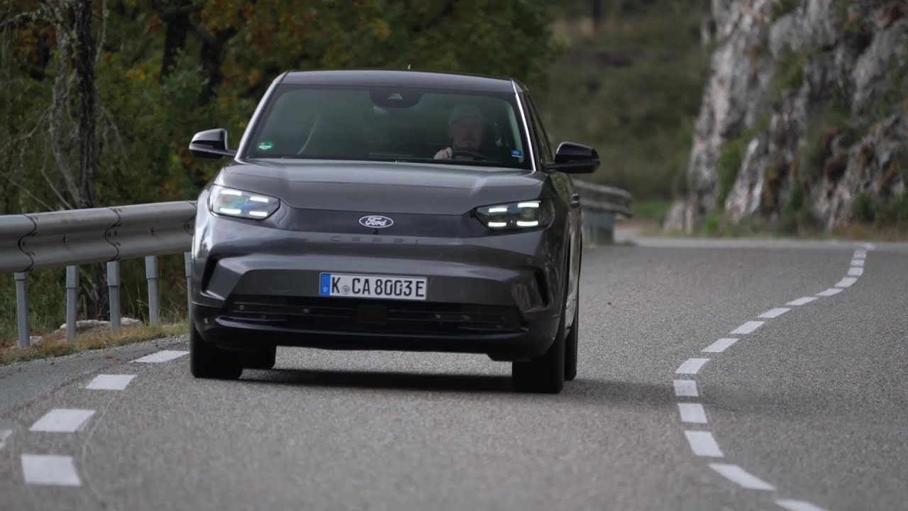 The new Ford all-electric Capri in Magnetic Silver Driving Video - YouTube