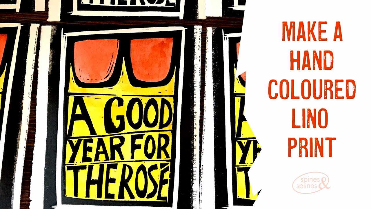 Make a hand coloured linocut print - YouTube