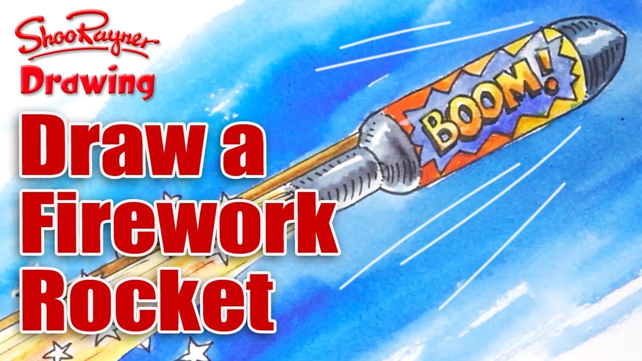 How to Draw Fireworks - A Rocket - YouTube