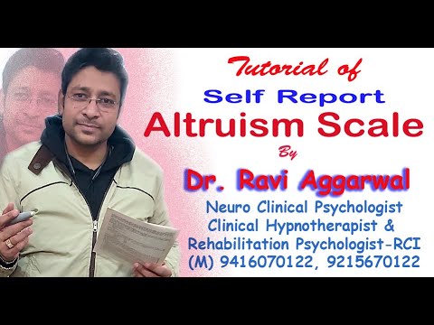 Tutorial of Self Report Altruism Scale by Dr. Ravi Aggarwal - YouTube