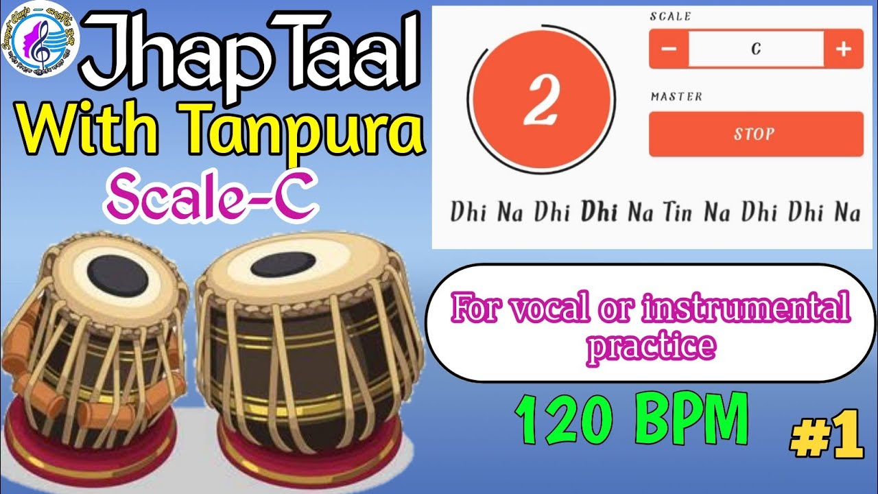 Jhaptaal Tabla Loop || For vocal or instrumental practice || Scale C ...