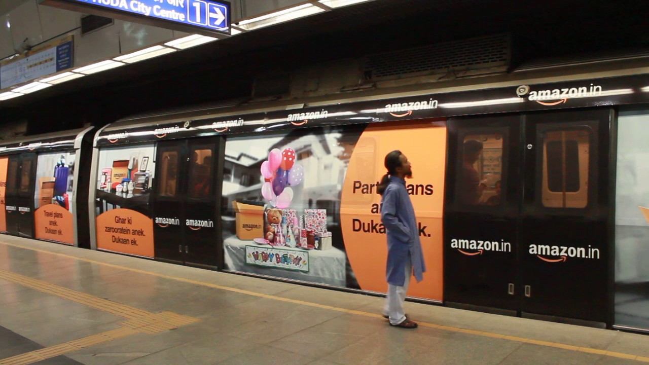 Amazon Delhi Metro Train Wrap - YouTube