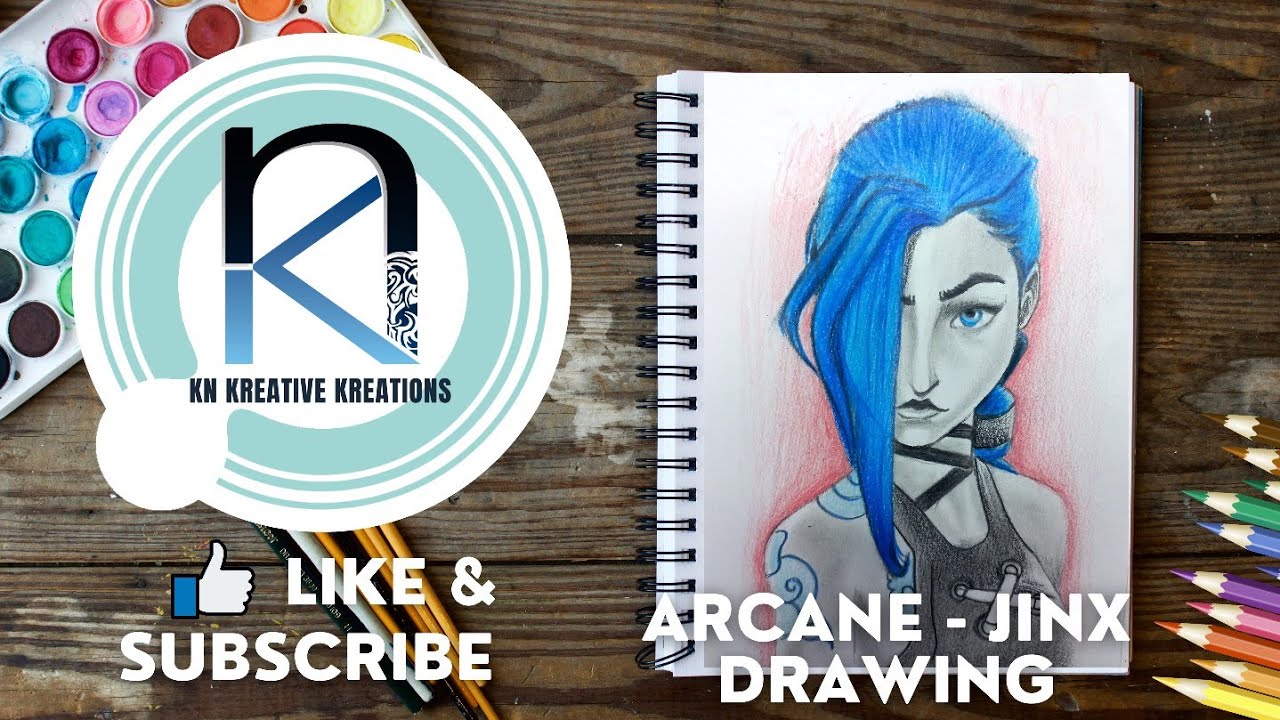 Arcane - Jinx Riot X | Drawing with Pencil Colors🎨 | Step by Step for ...