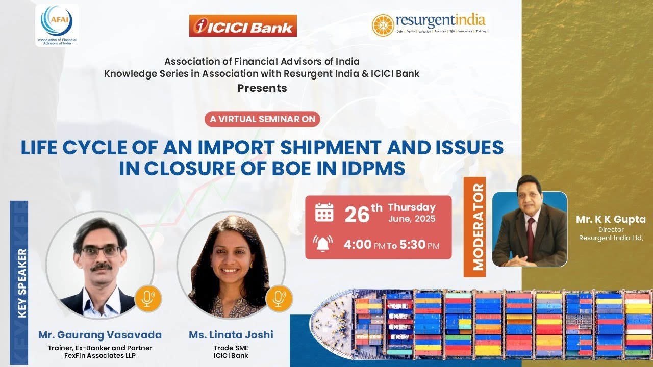 Life cycle of an import shipment and issues in closure of BOE in IDPMS ...