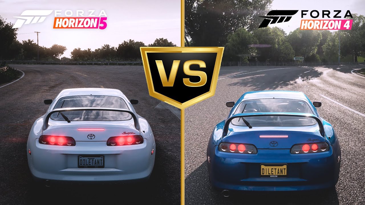 Forza Horizon 5 vs Forza Horizon 4 — Toyota Supra | Engine Sounds ...