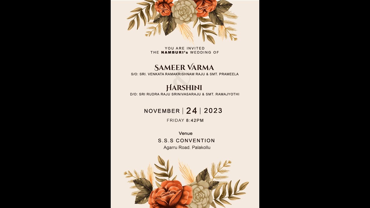 NAMBURI,s WEDDING CELEBRATION || SAMEER VARMA weds HARSHINI - YouTube