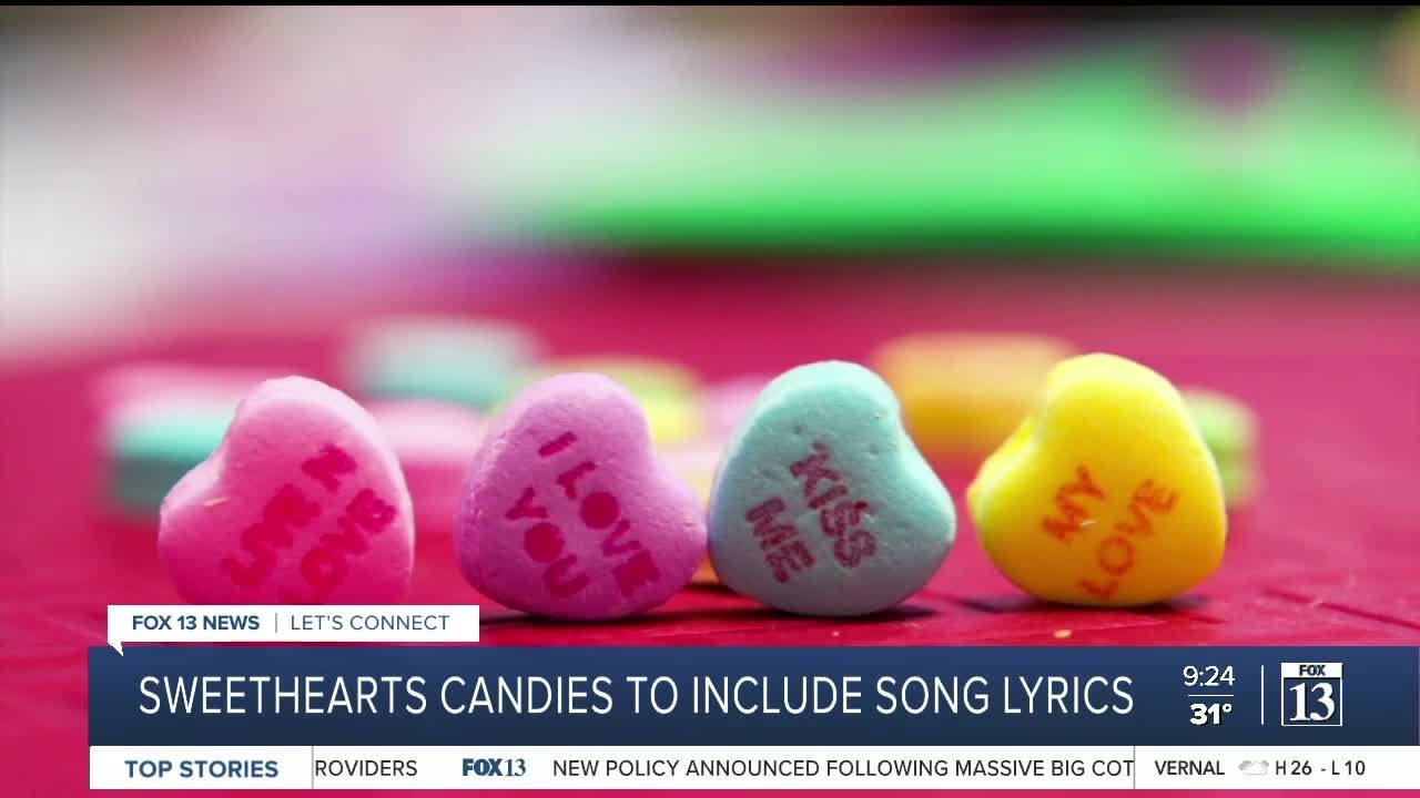 Valentine's Day candy adds song lyrics - YouTube