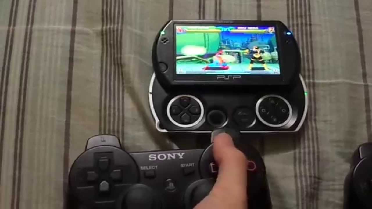 PSTV TN-V and PSPgo cfw (adhoc mode) playing MSHvSF on TV using PS3 ...