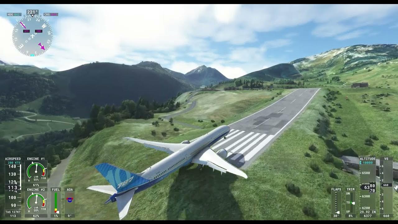 787 landing at Courchevel FS2020 - YouTube