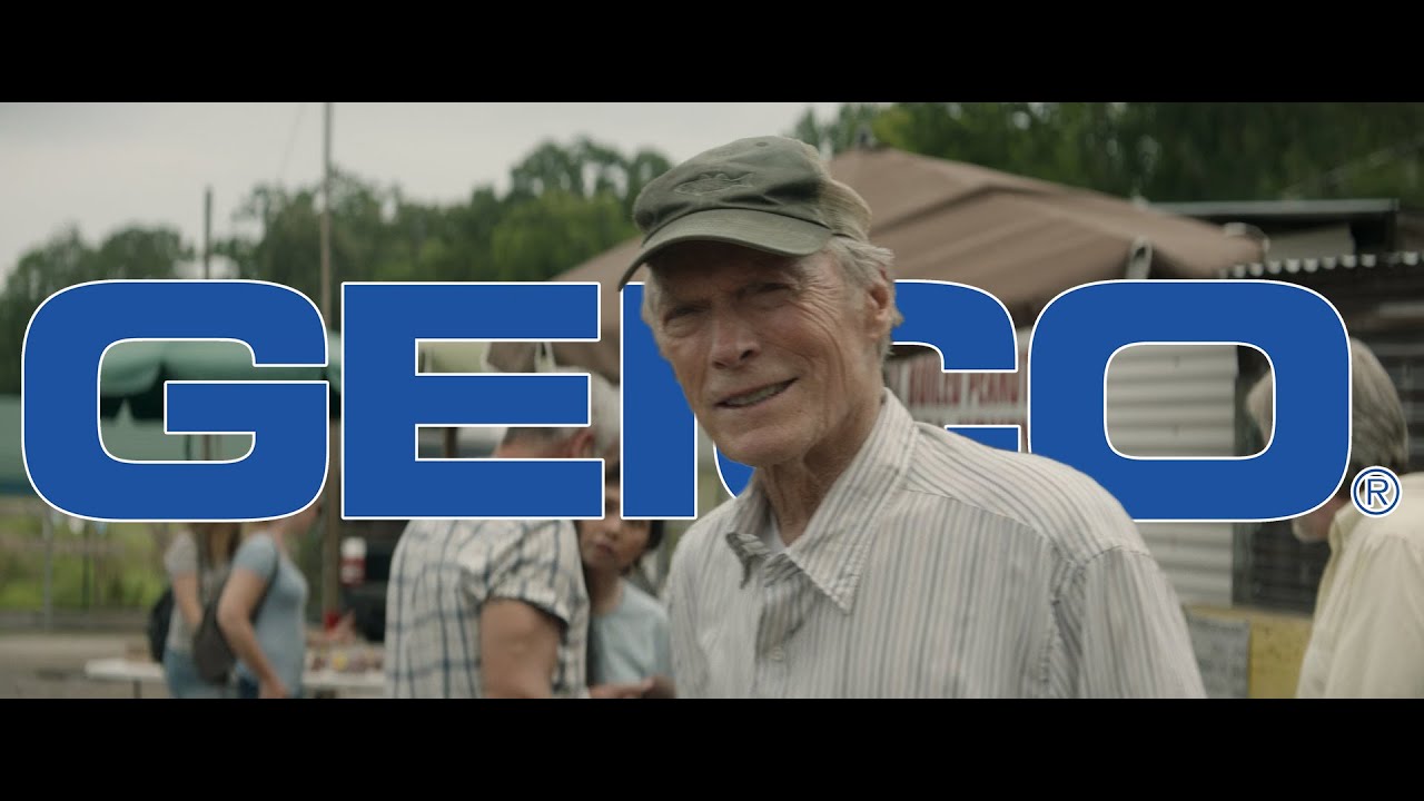 GEICO Commercial: Elderly Clint Eastwood Encounters a Female Biker Gang ...