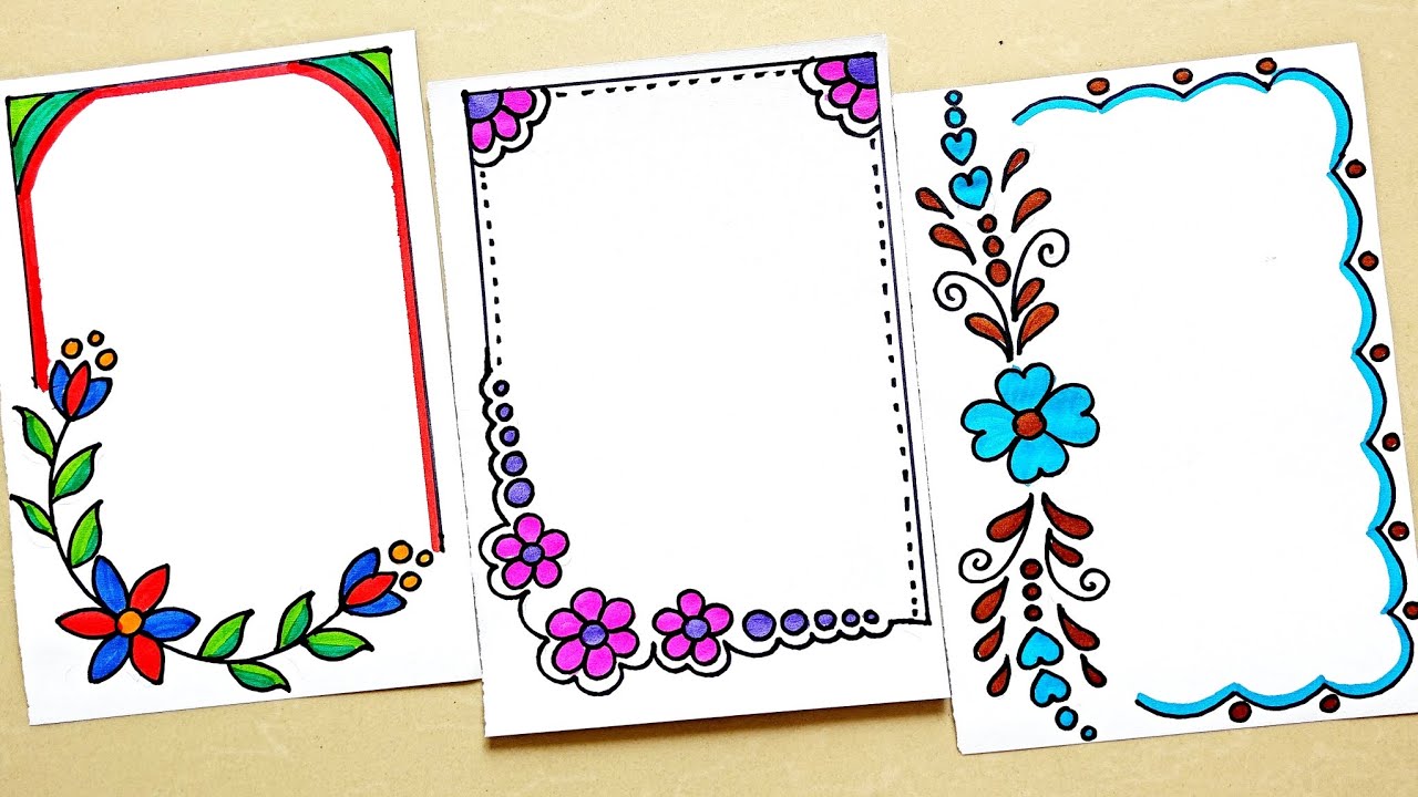 3 Quick and easy project work border designs|Project design borders ...